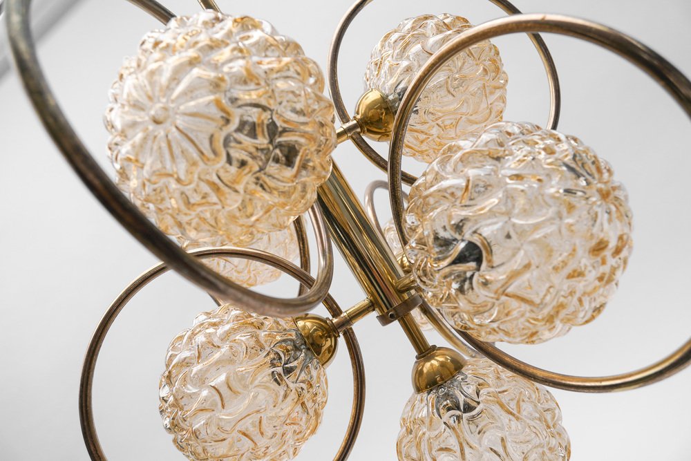 Space Age Orbit Lamp with Seven Amber Glass Shades, 1960s for sale at ...