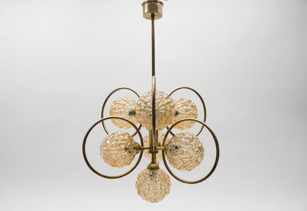 Space Age Orbit Lamp with Seven Amber Glass Shades, 1960s for sale at ...