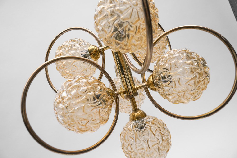 Space Age Orbit Lamp with Seven Amber Glass Shades, 1960s for sale at ...