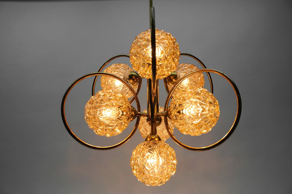 Space Age Orbit Lamp with Seven Amber Glass Shades, 1960s for sale at ...