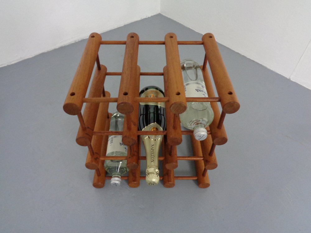 Minimalist Teak Wine Rack by Nissen Langaa, 1960s for sale at Pamono