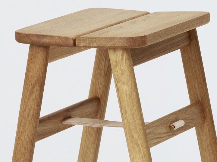 Vintage Wooden Angle Stool for sale at Pamono