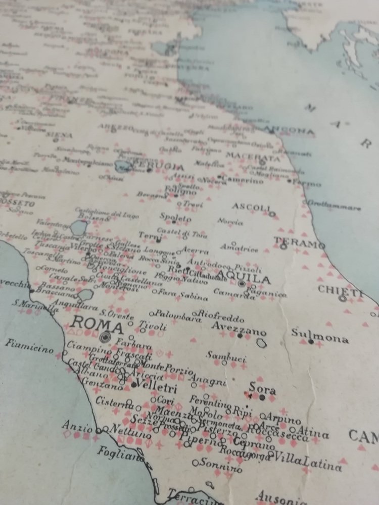 American Red Cross Map of Italy, First World War, 1919 for sale at Pamono