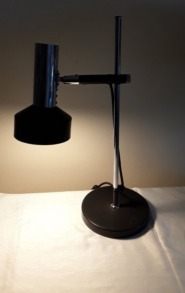 Vintage German Adjustable Desk Lamp with Black Metal Foot and Reflector ...