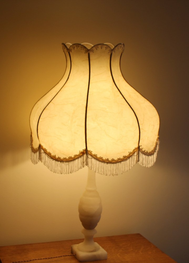 Baroque White Table Lamp for sale at Pamono