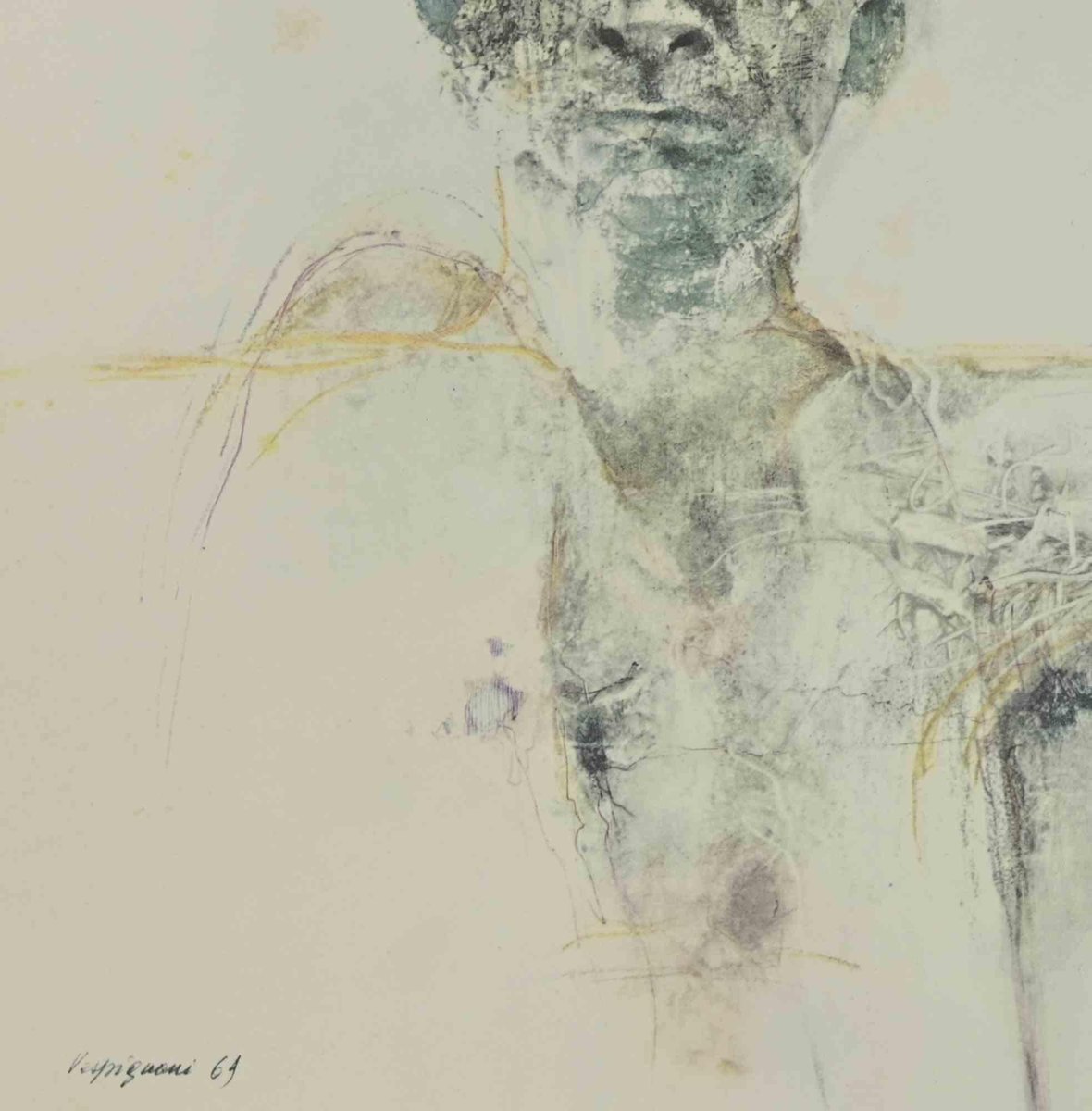 Renzo Vespignani, Figures, Phototype Print, 1960s for sale at Pamono