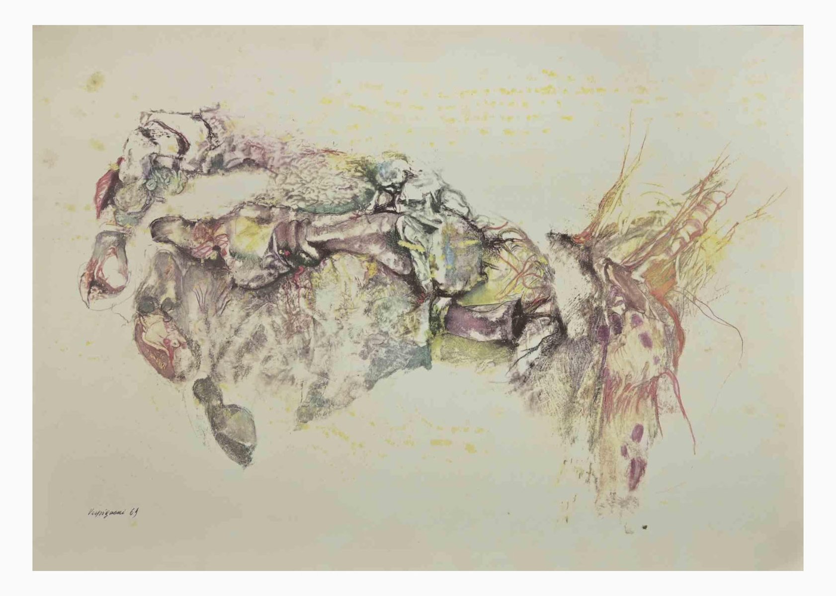 Renzo Vespignani, Composition, Phototype Print, 1960s for sale at Pamono