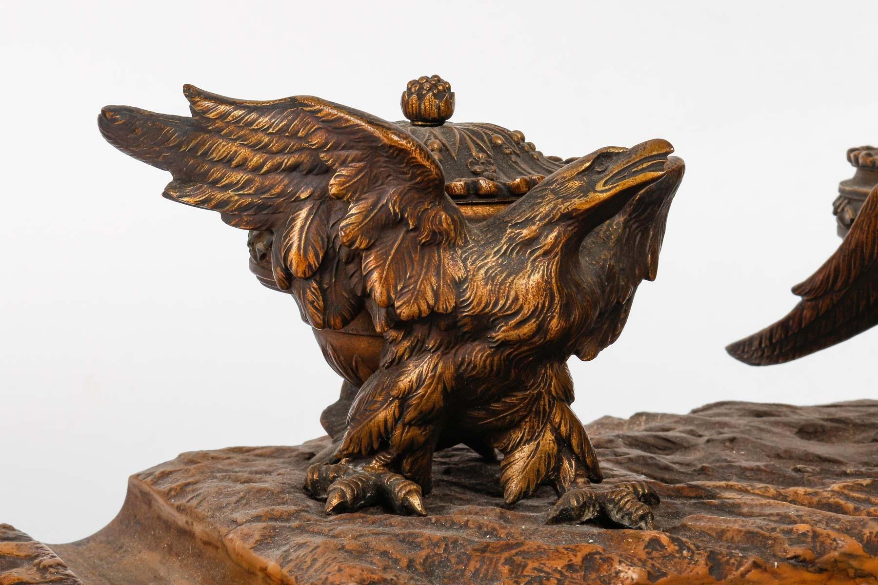 Marble and Gilt Bronze Inkwell from the 19th Century, Napoleon Iii ...