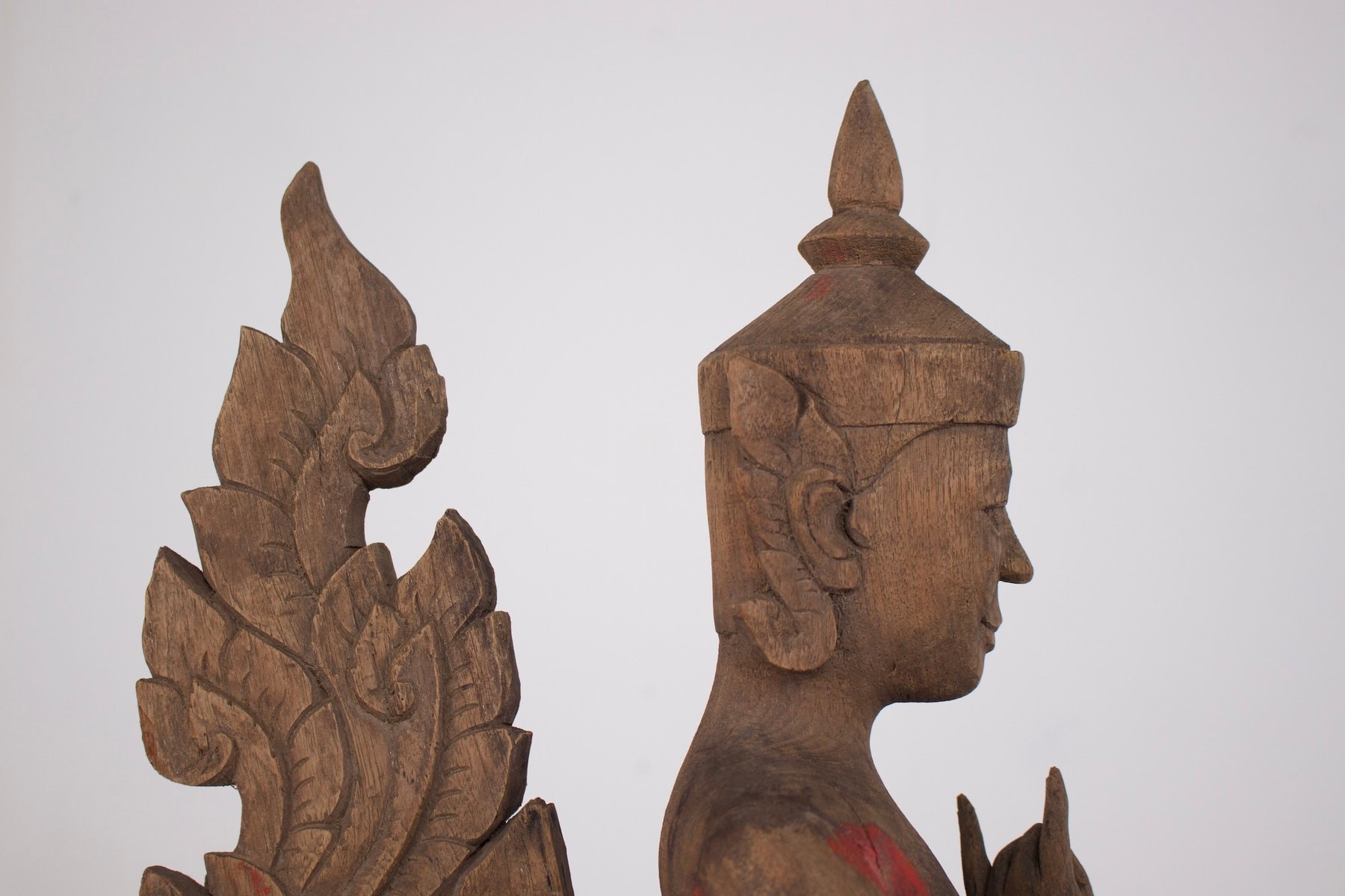 Burmese Artist, Kinnara & Kinnari Figures, Wooden Sculptures, Set of 2 ...