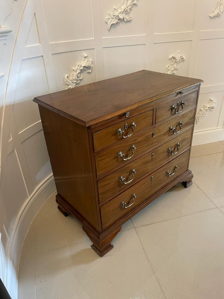 Small Antique George III Mahogany Chest of 5 Drawers with Brushing ...
