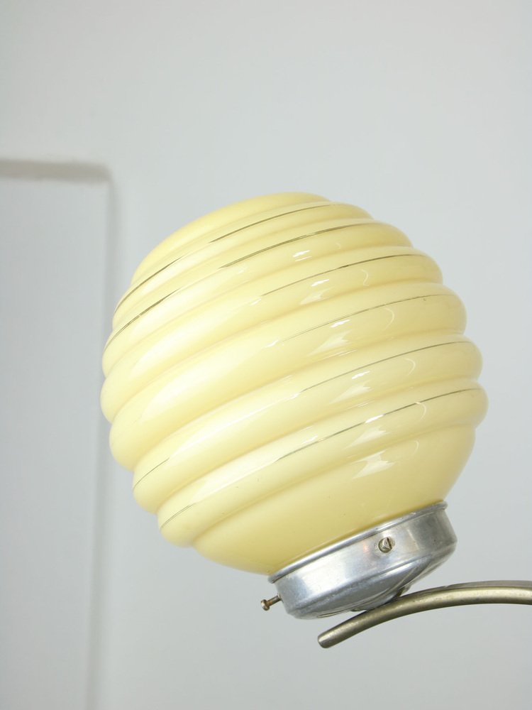Italian Art Deco Yellow Sphere Hanging Light for sale at Pamono
