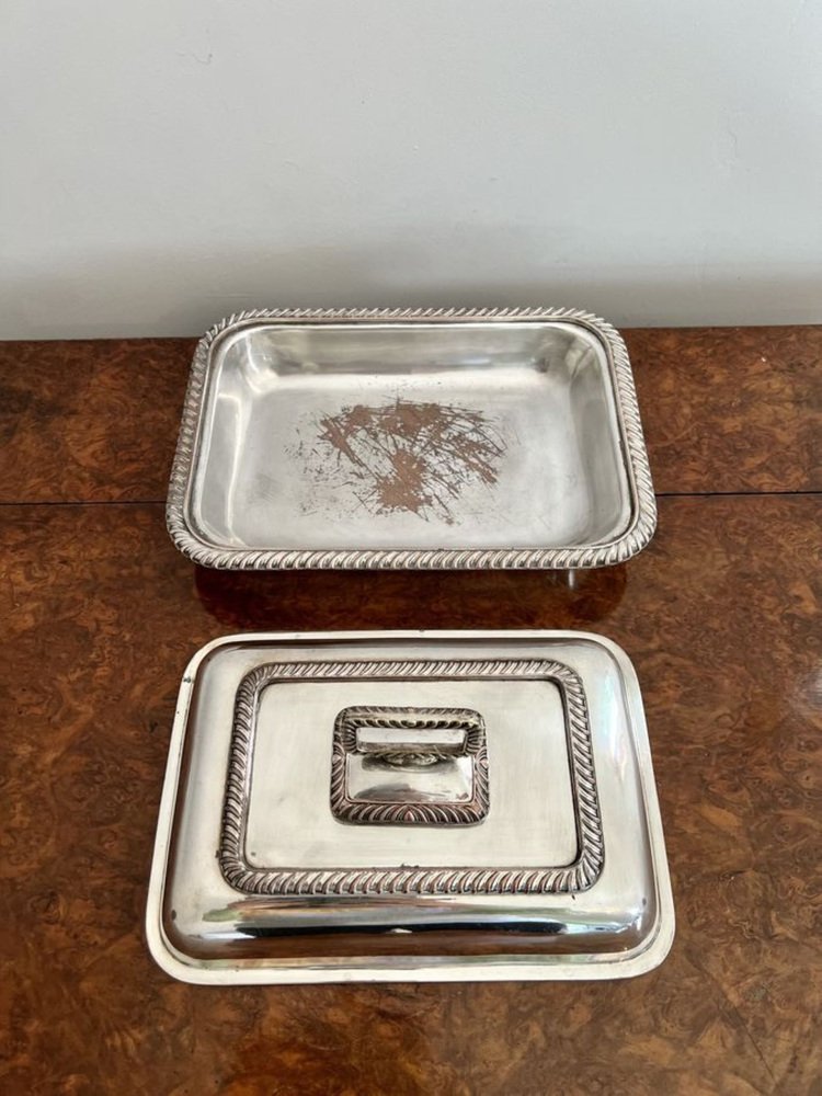 Antique Edwardian Quality Silver-Plated Rectangle Entrée Dish, 1900s ...