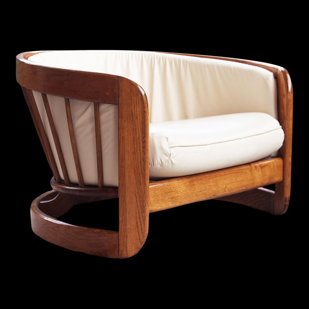 Postmoderner Sculptural Spindle Backed Sessel aus Eiche von Howard ...