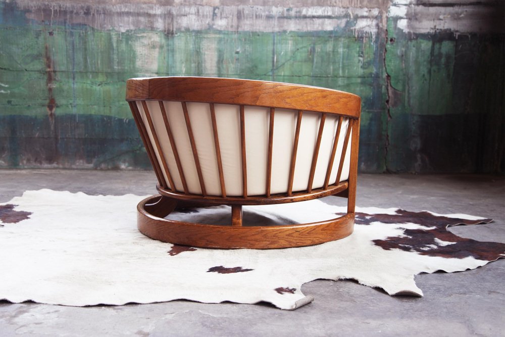 Postmoderner Sculptural Spindle Backed Sessel aus Eiche von Howard ...