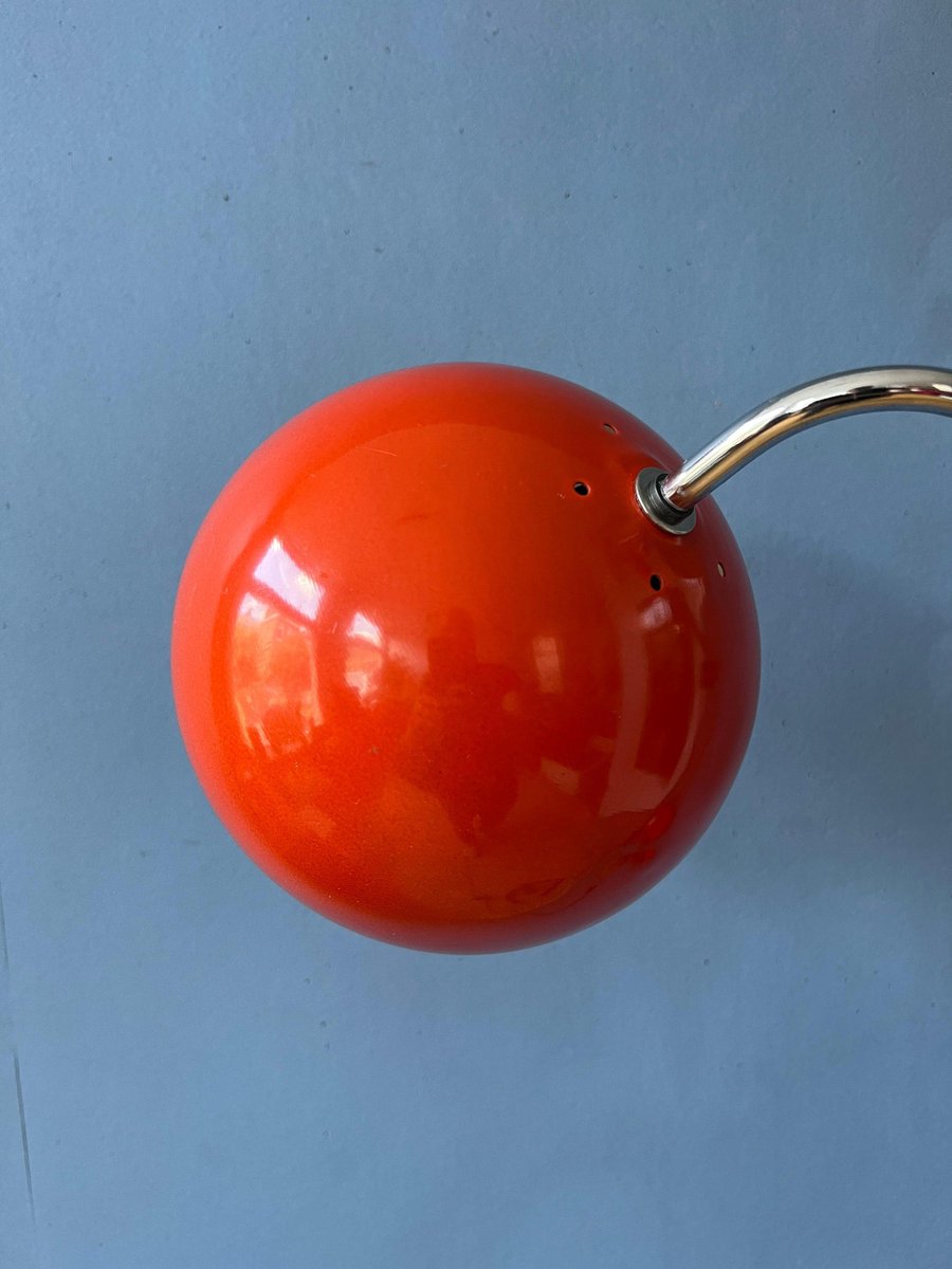 Vintage Space Age Red Floor Lamp Eyeball, 1970s for sale at Pamono