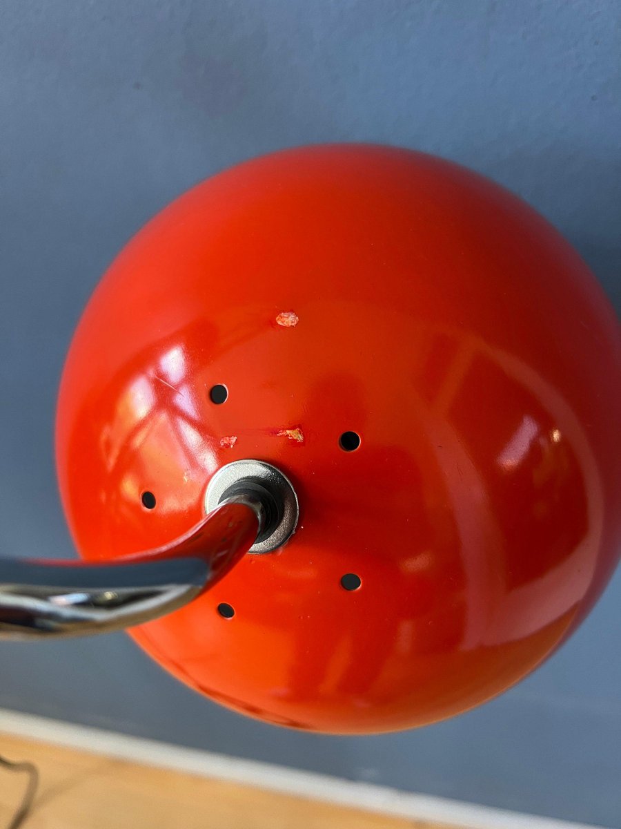 Vintage Space Age Red Floor Lamp Eyeball, 1970s for sale at Pamono