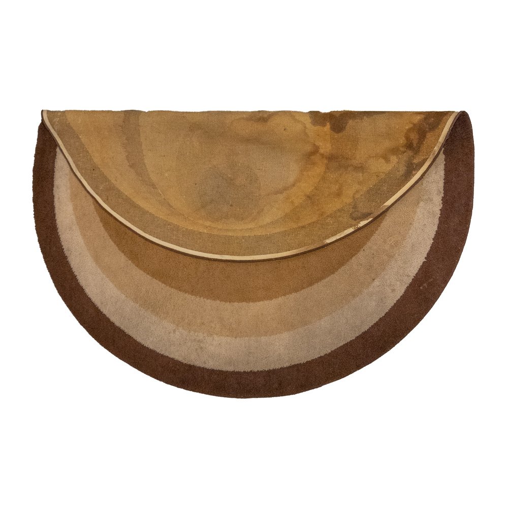 Space Age Orange and Brown Concentric Rug, 1970s for sale at Pamono