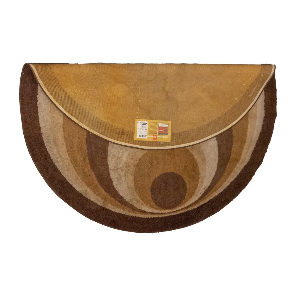 Space Age Orange and Brown Concentric Rug, 1970s for sale at Pamono