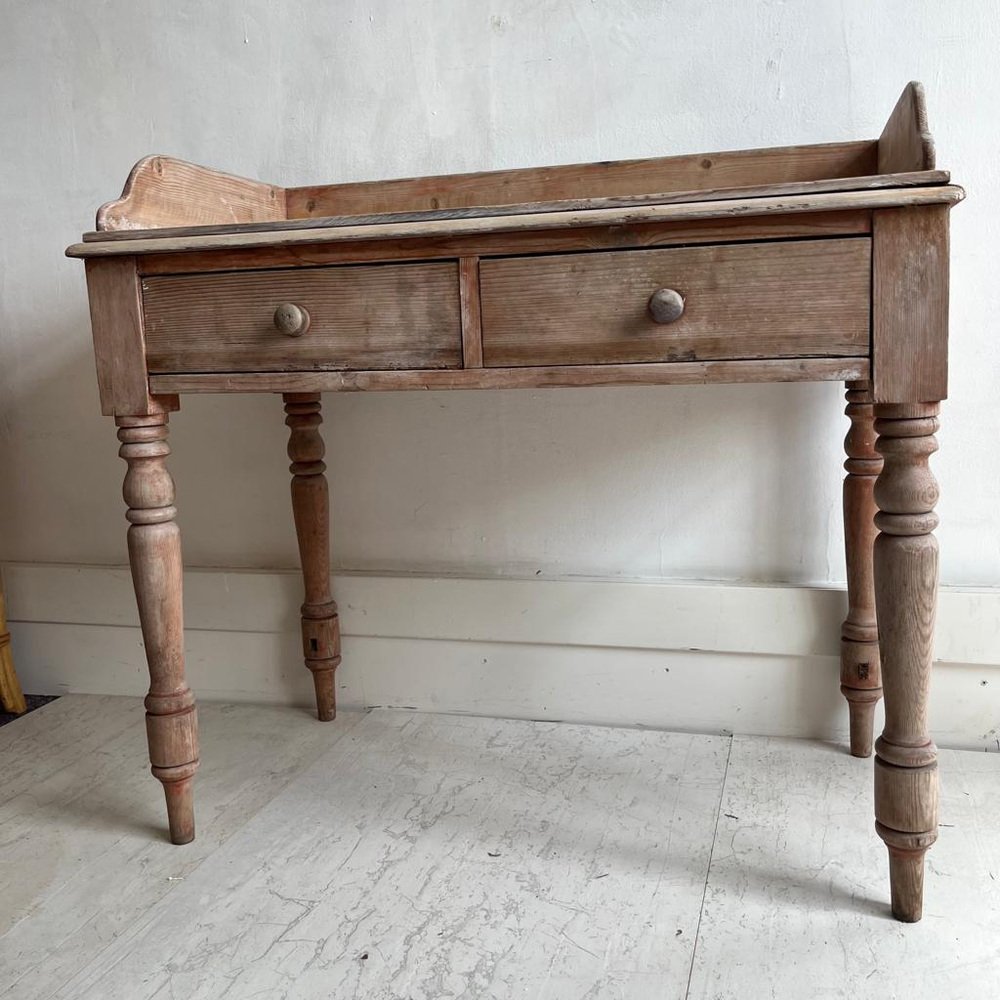Vintage Pine Washstand-Dressing Table with 2 Drawers, 1890s for sale at ...