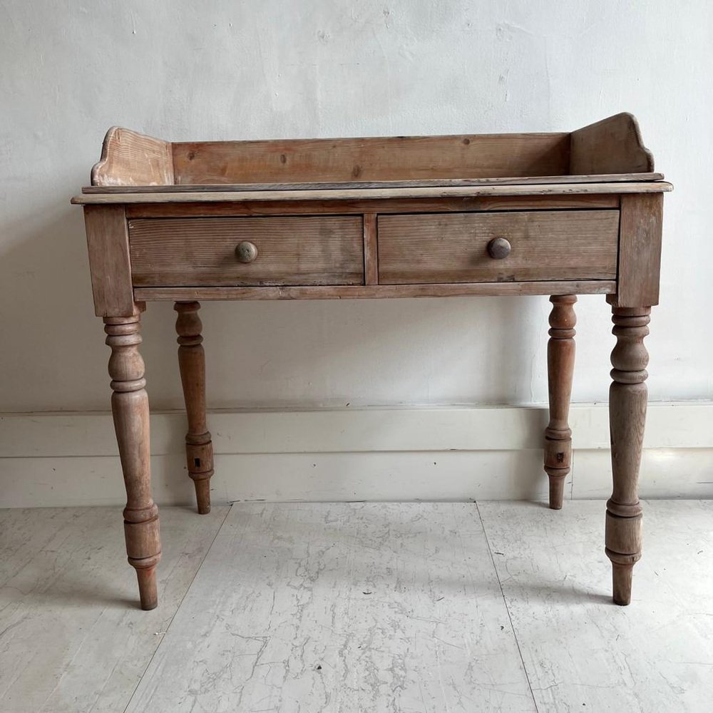Vintage Pine Washstand-Dressing Table with 2 Drawers, 1890s for sale at ...