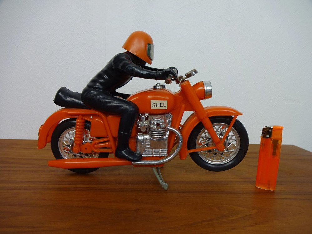 Large Vintage Orange Plastic Motorcycle, 1970s for sale at Pamono