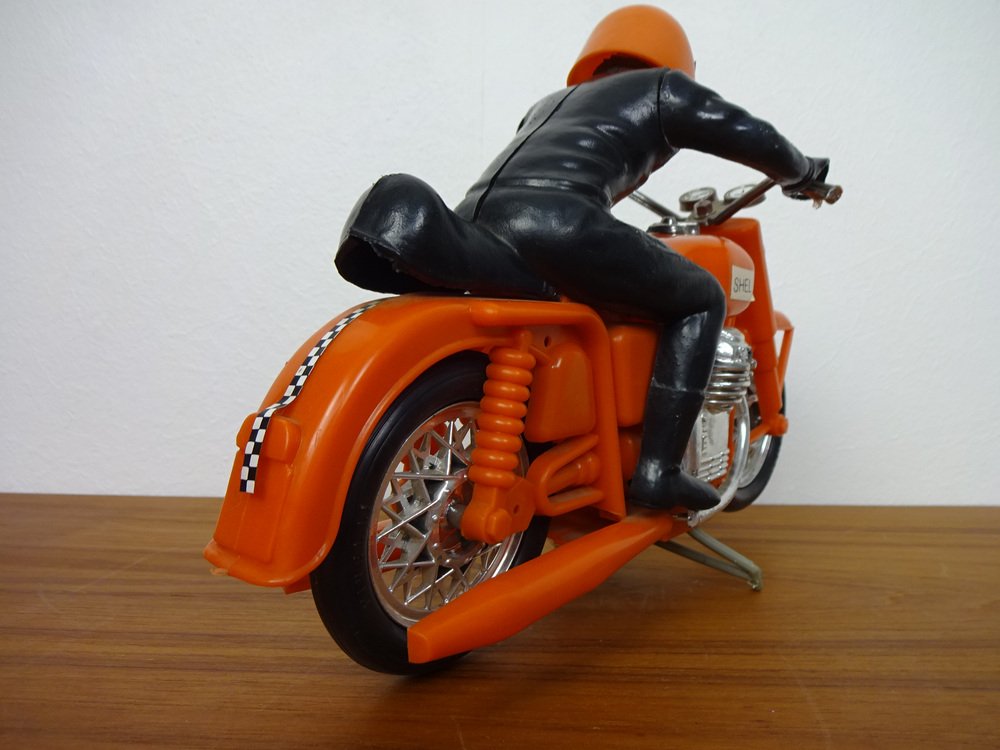 Large Vintage Orange Plastic Motorcycle, 1970s for sale at Pamono
