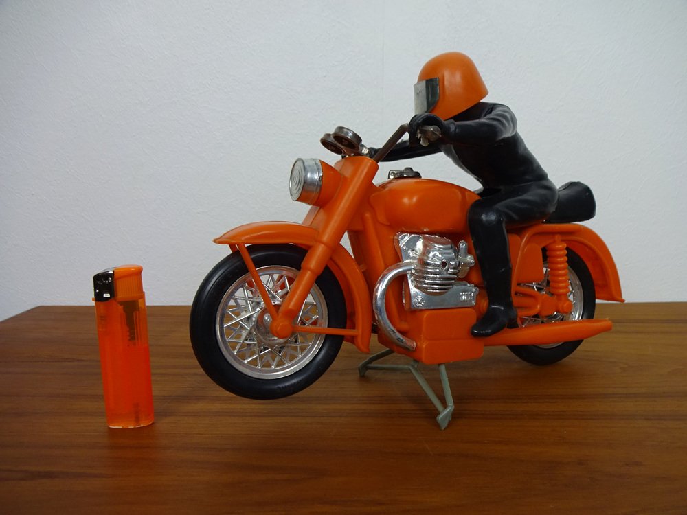 Large Vintage Orange Plastic Motorcycle, 1970s for sale at Pamono