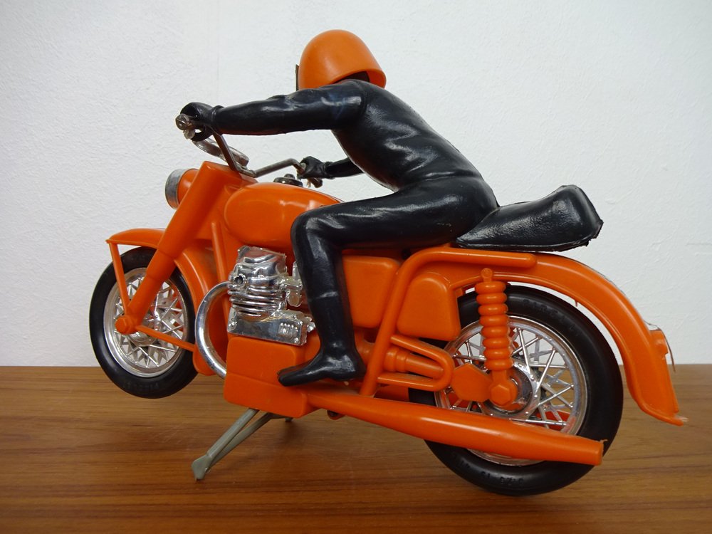 Large Vintage Orange Plastic Motorcycle, 1970s for sale at Pamono