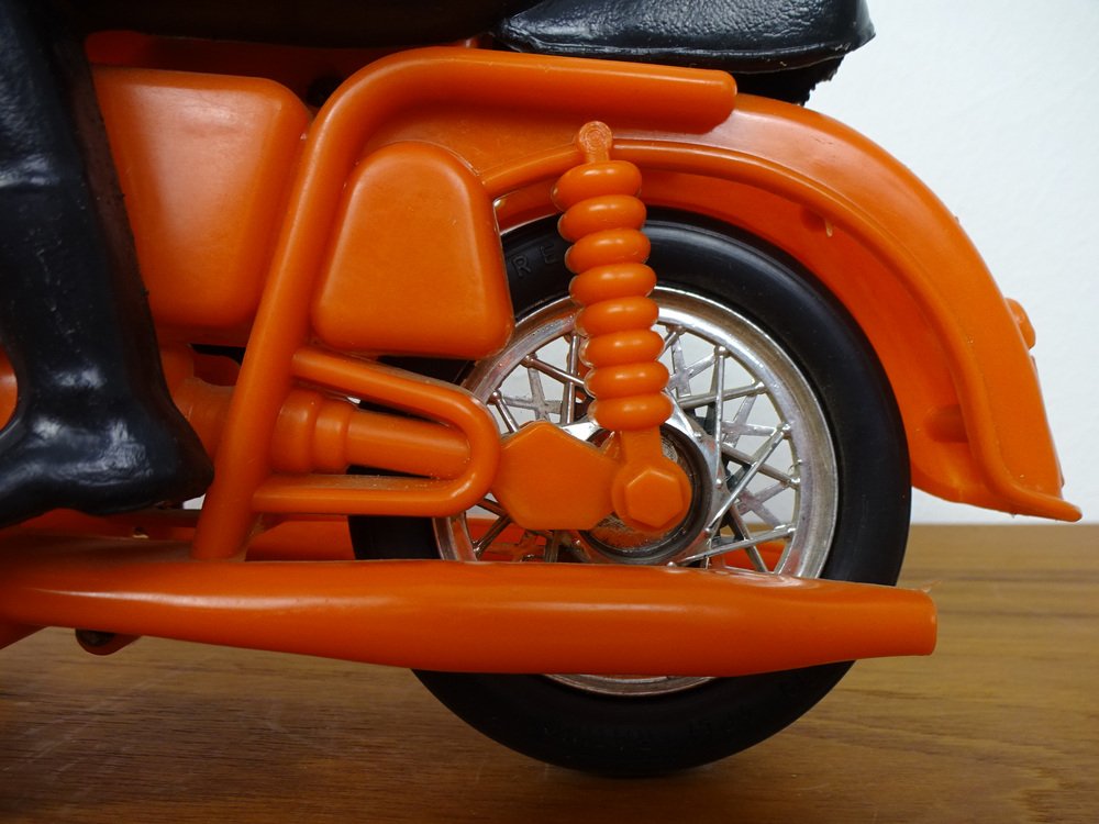 Large Vintage Orange Plastic Motorcycle, 1970s for sale at Pamono
