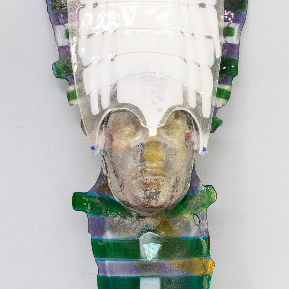 Hans Janssen, Mask Sculpture, 1990s, Polychrome Glass for sale at Pamono