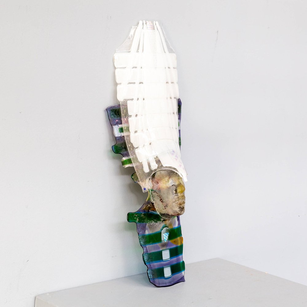 Hans Janssen, Mask Sculpture, 1990s, Polychrome Glass for sale at Pamono
