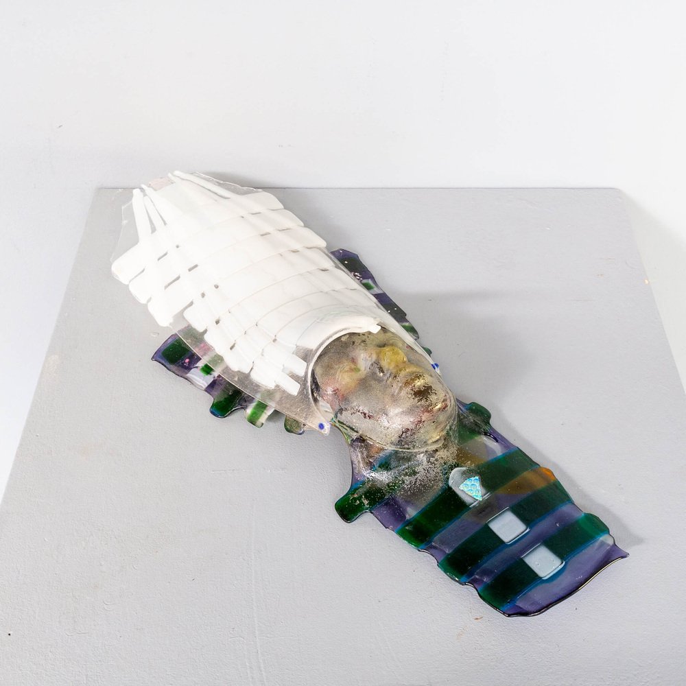 Hans Janssen, Mask Sculpture, 1990s, Polychrome Glass for sale at Pamono