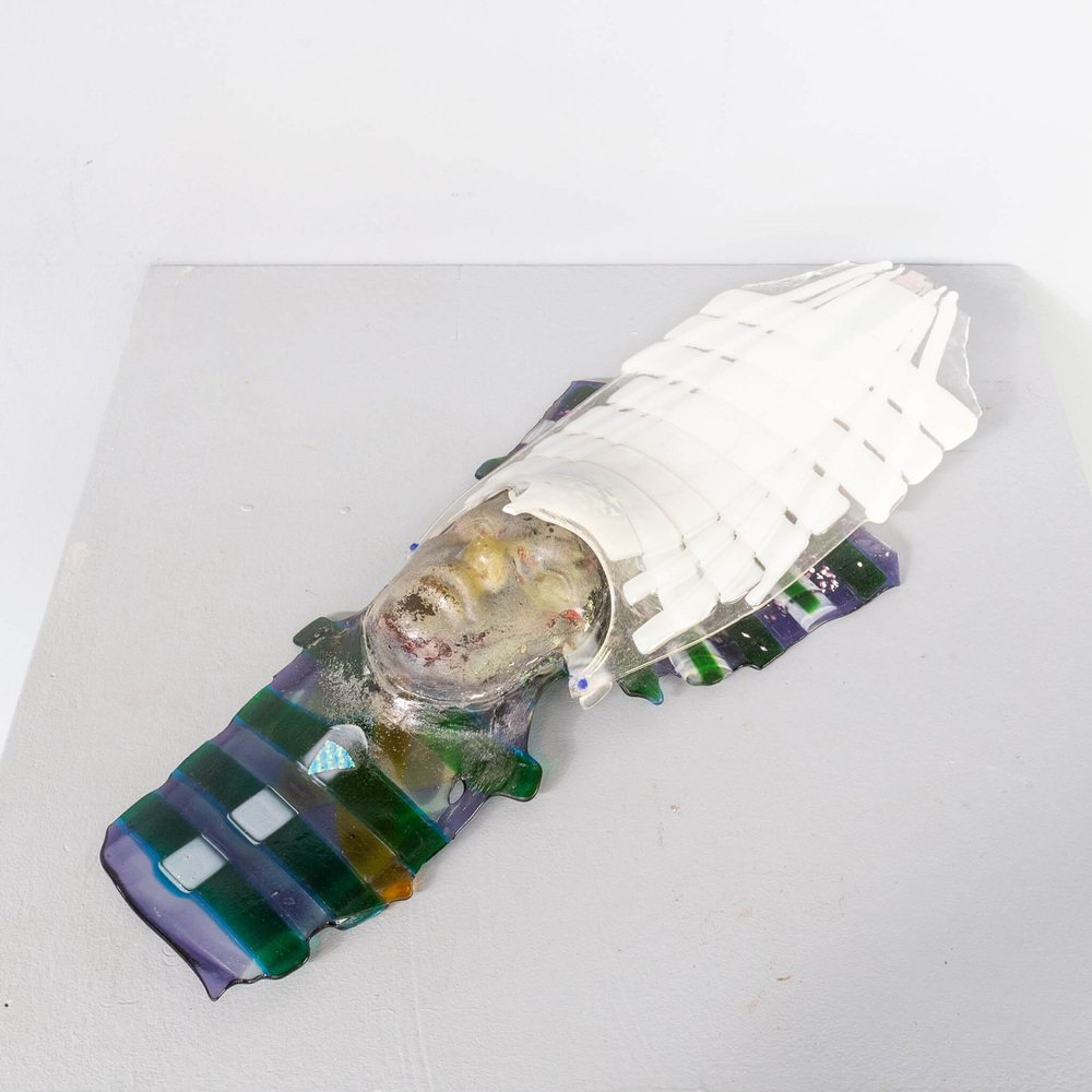 Hans Janssen, Mask Sculpture, 1990s, Polychrome Glass for sale at Pamono