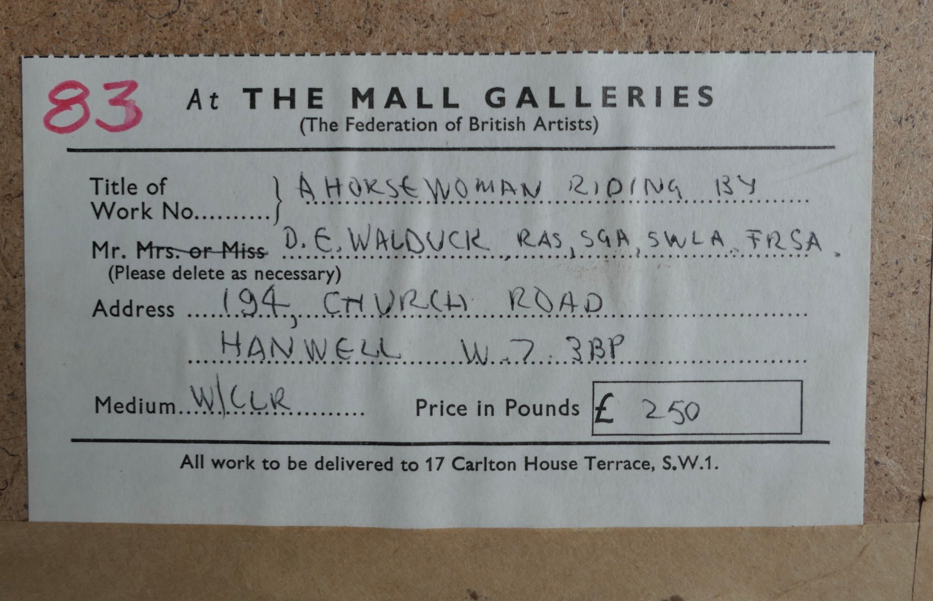 Desmond Walduck, Scene with Horse, 1980s, Ink & Watercolor for sale at ...