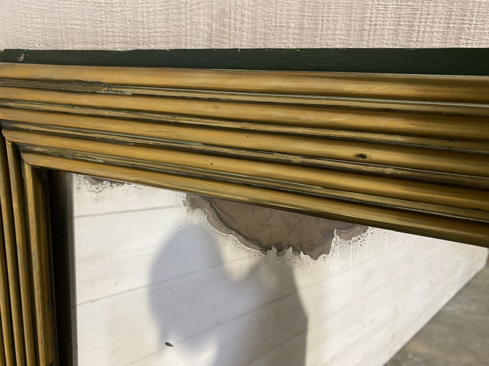 Large 19th Century French Reeded Brass Wall Mirror, 1870s for sale at ...