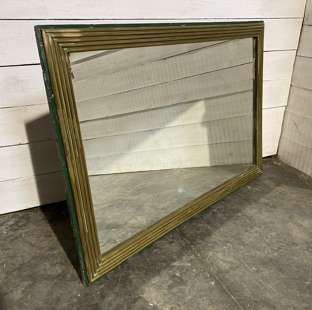 Large 19th Century French Reeded Brass Wall Mirror, 1870s for sale at ...