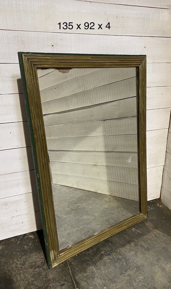 Large 19th Century French Reeded Brass Wall Mirror, 1870s for sale at ...