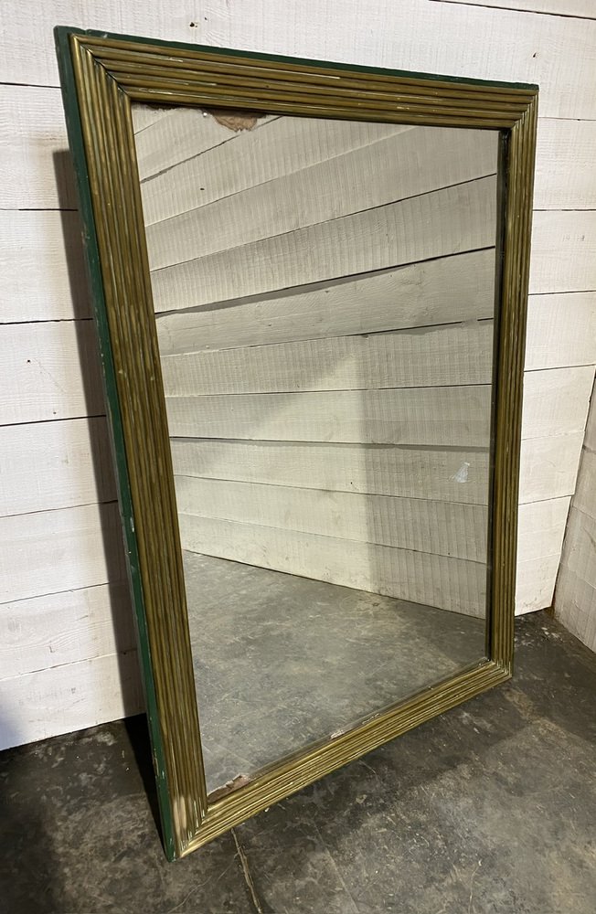 Large 19th Century French Reeded Brass Wall Mirror, 1870s for sale at ...
