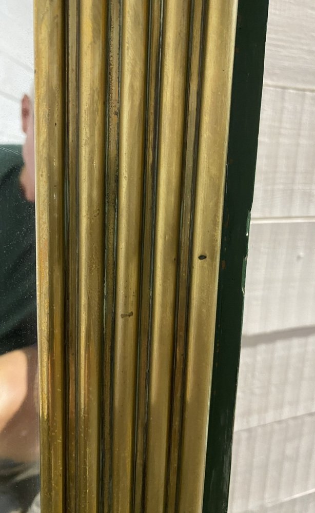 Large 19th Century French Reeded Brass Wall Mirror, 1870s for sale at ...