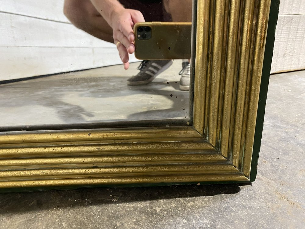 Large 19th Century French Reeded Brass Wall Mirror, 1870s for sale at ...