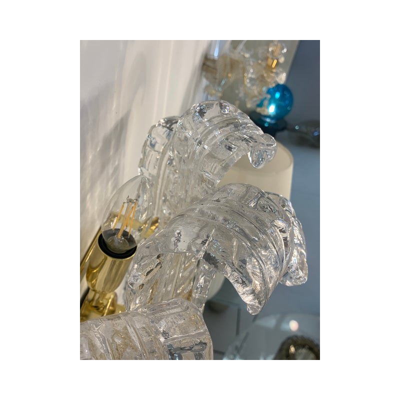 Transparent Lingue Murano Glass Wall Lamp by Simoeng for sale at Pamono