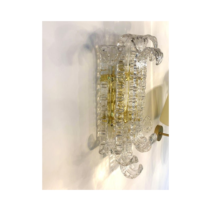 Transparent Lingue Murano Glass Wall Lamp by Simoeng for sale at Pamono