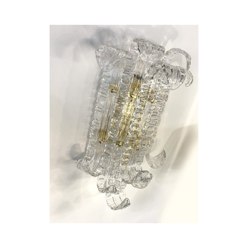 Transparent Lingue Murano Glass Wall Lamp by Simoeng for sale at Pamono