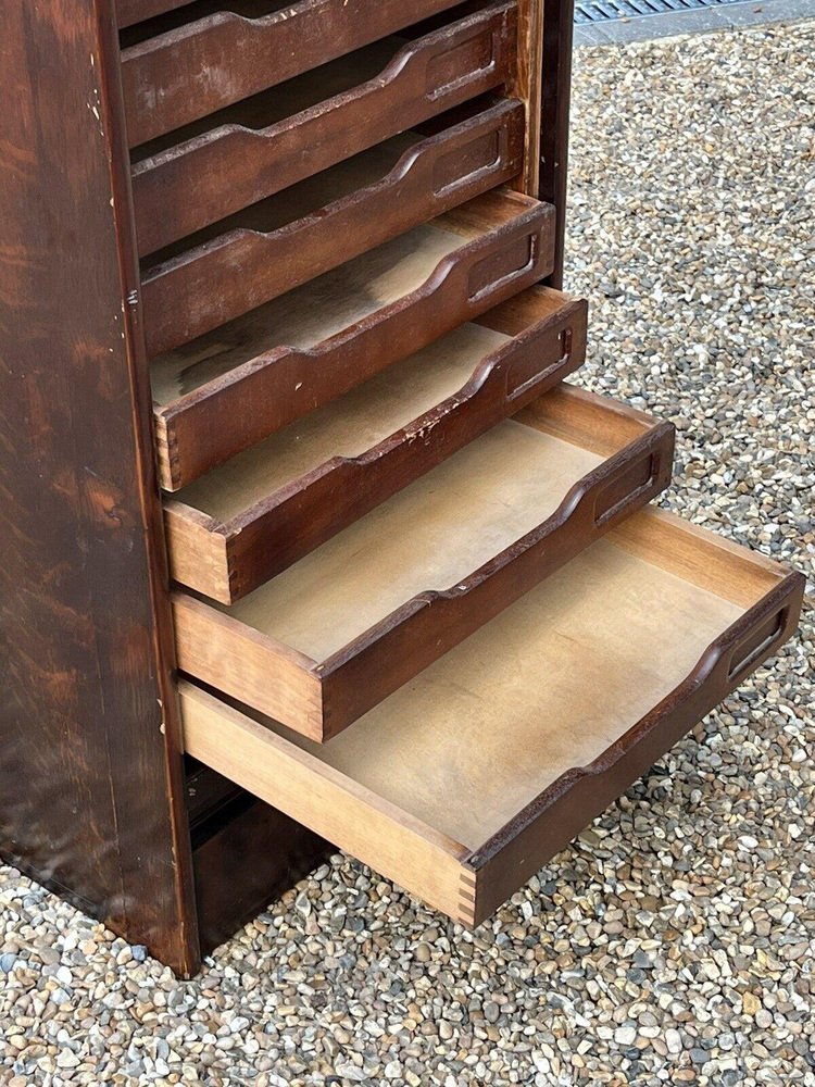 Filing Cabinet with 9 Drawers and Tambour Roll Front for sale at Pamono