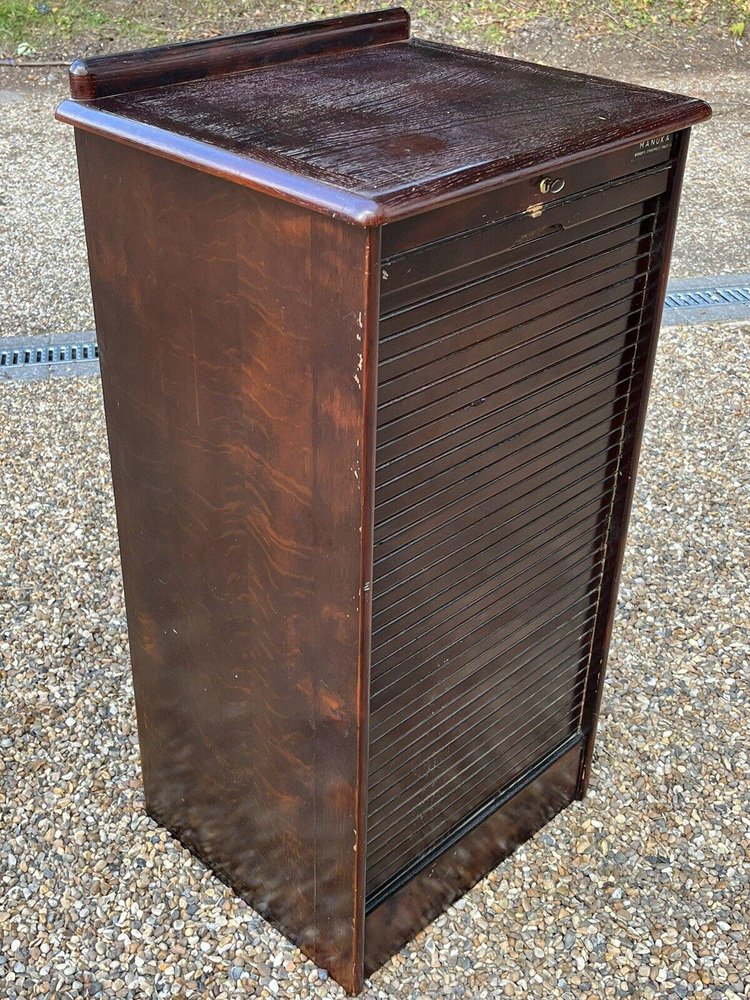 Filing Cabinet with 9 Drawers and Tambour Roll Front for sale at Pamono