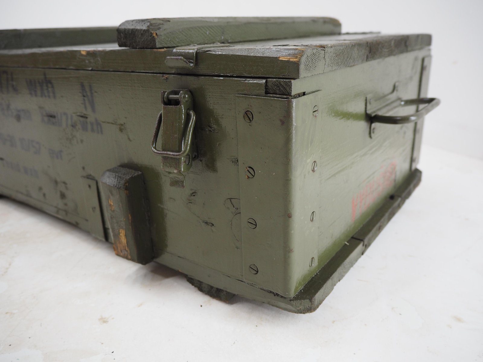 Industrial Wooden Army Crate, 1960s for sale at Pamono