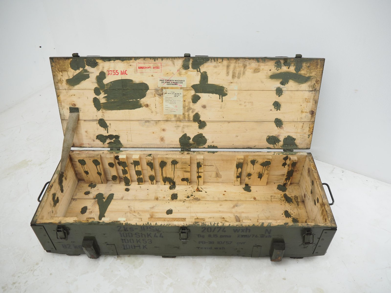 Industrial Wooden Army Crate, 1960s for sale at Pamono