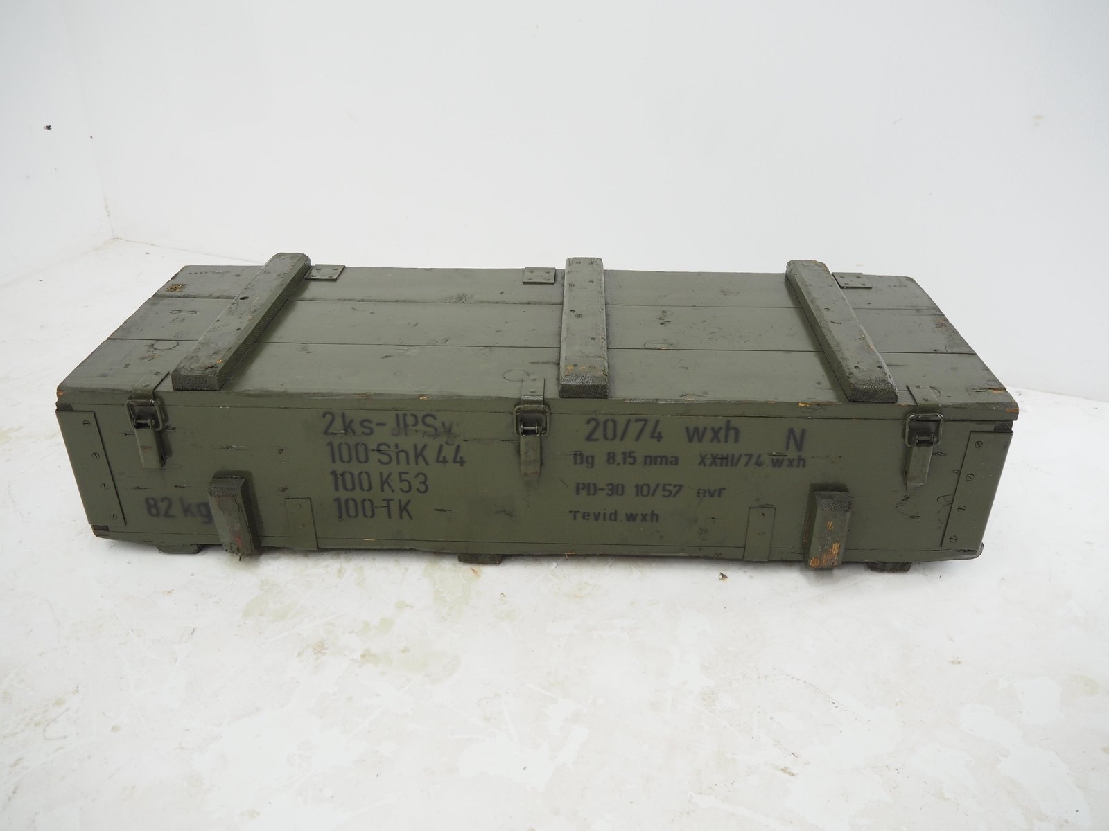 Industrial Wooden Army Crate, 1960s for sale at Pamono