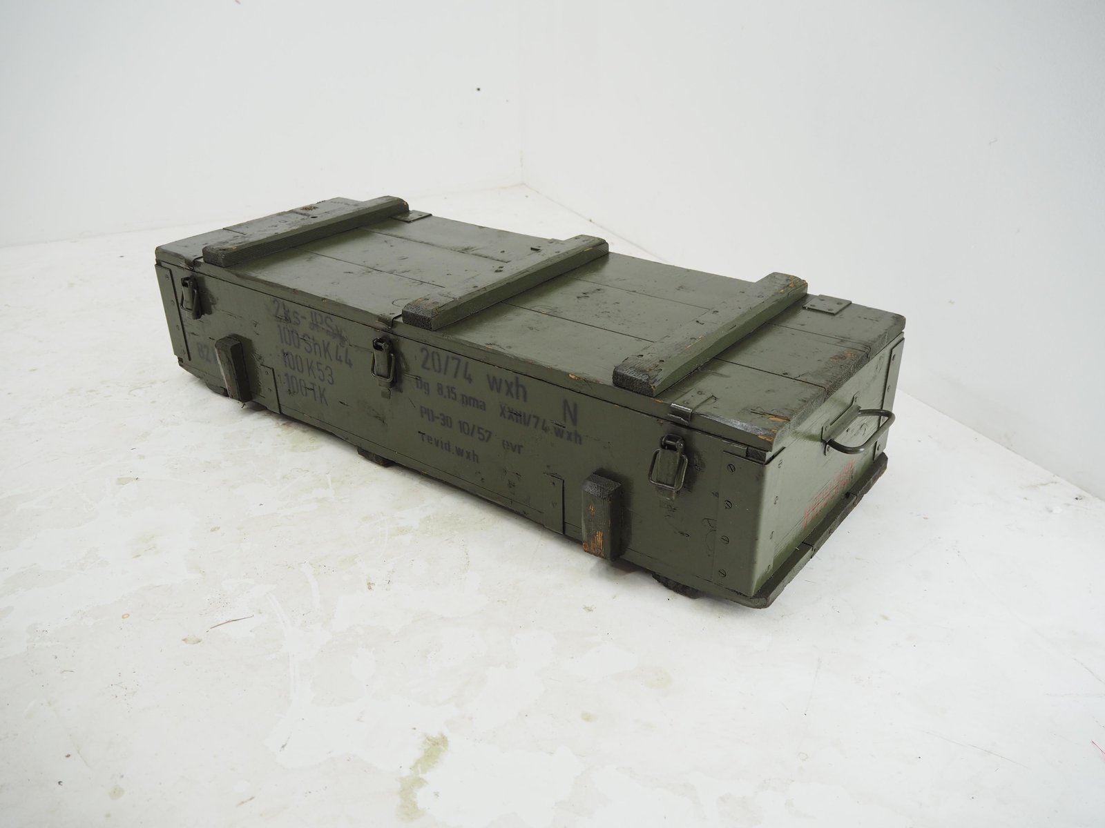Industrial Wooden Army Crate, 1960s for sale at Pamono