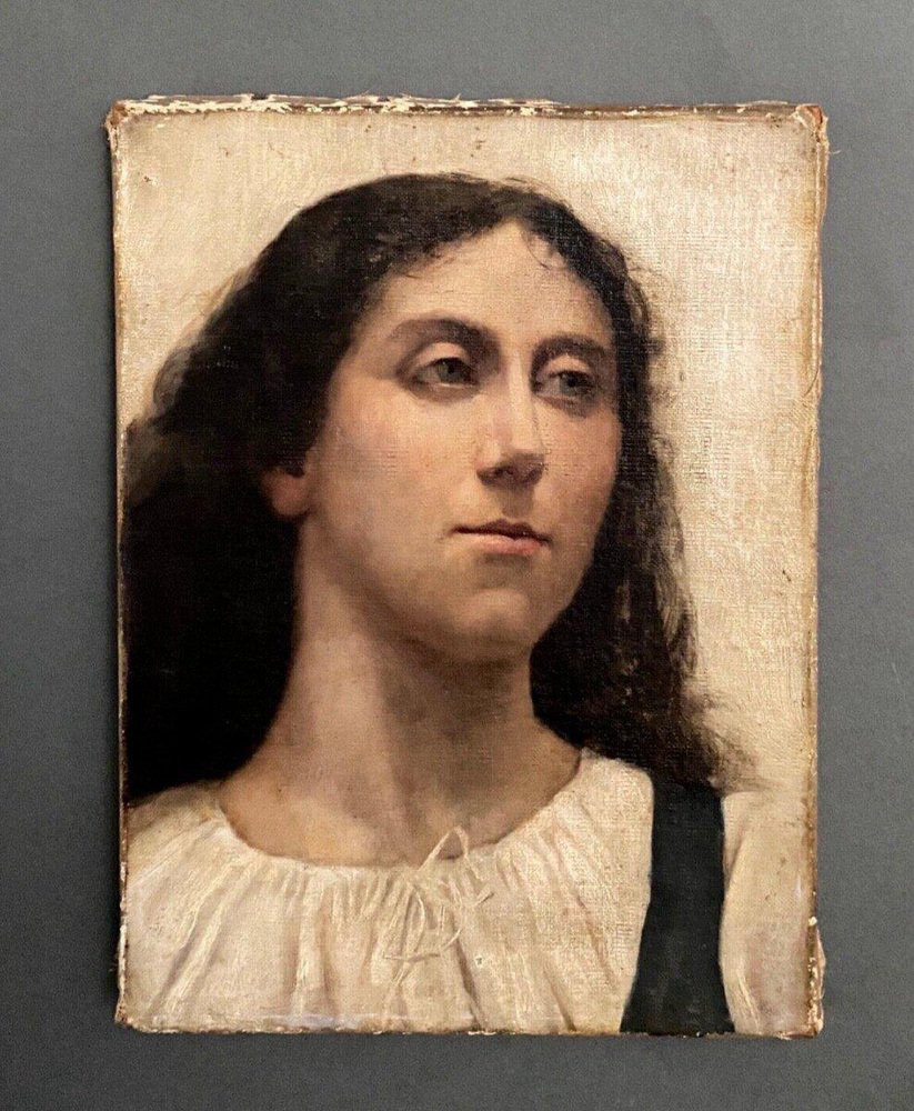 Portrait of Girl, 19th Century, Oil on Canvas for sale at Pamono